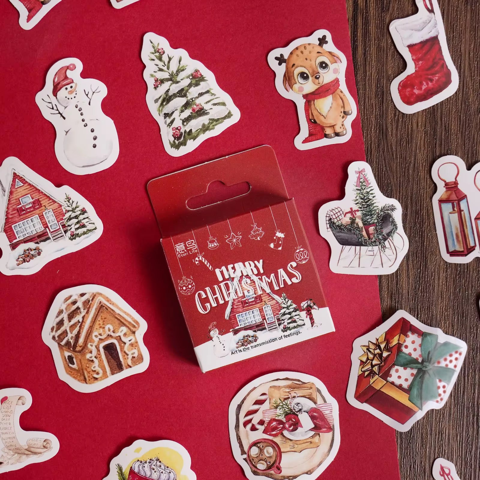 Happy Christmas Theme Sticker Box