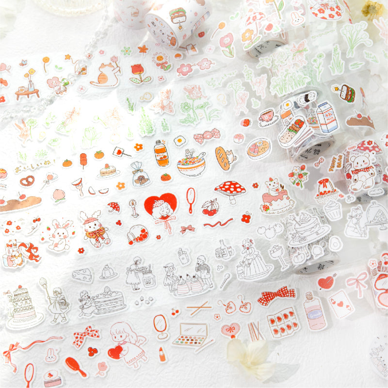 Cute story series Die Cutting Flash Sand Tape