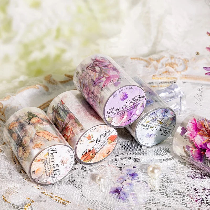 Pre-cut PET Flower Stickers Tape