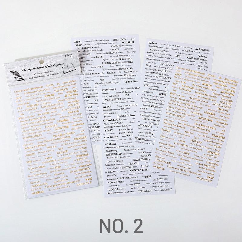 Vintage Hot Stamping quote Sticker