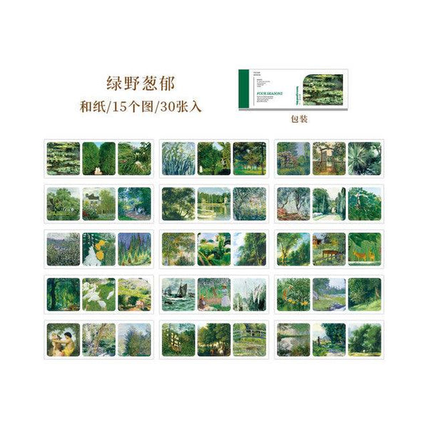 Vintage Four Seasons Time Series Sticker Book