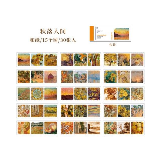 Vintage Four Seasons Time Series Sticker Book